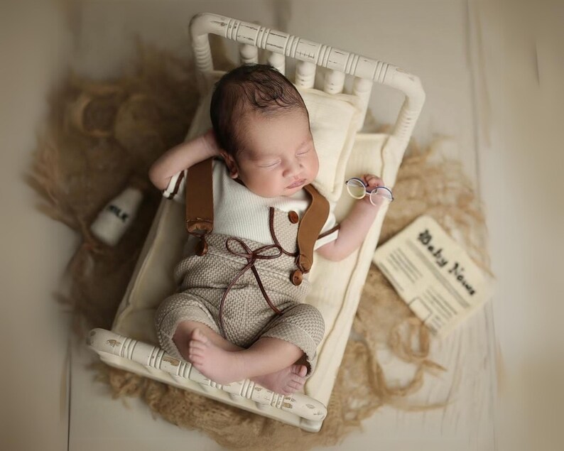 Handcrafted Rustic Wooden Baby Bed - Minimalist Newborn Photography ...