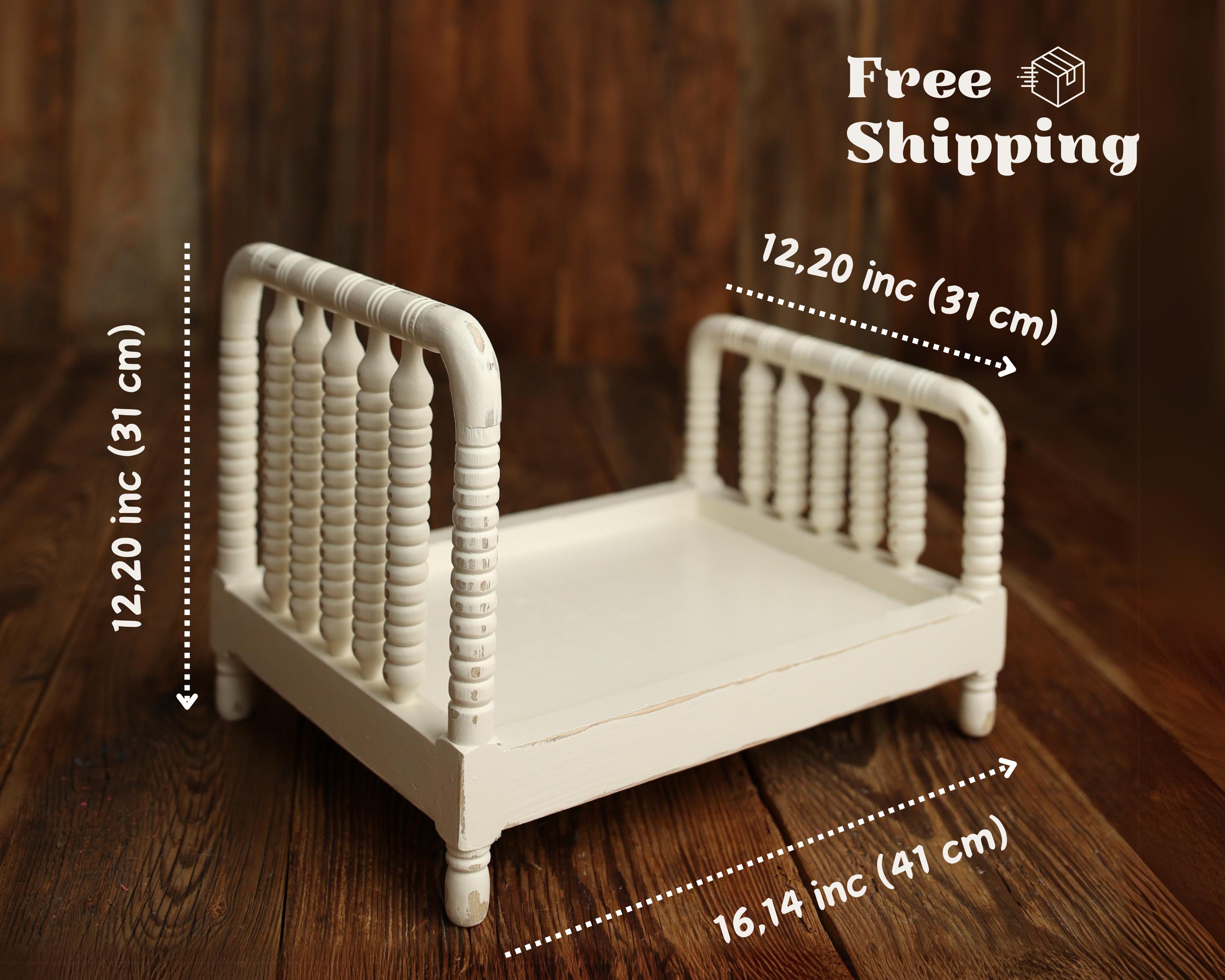 Handcrafted Rustic Wooden Baby Bed - Minimalist Newborn Photography ...