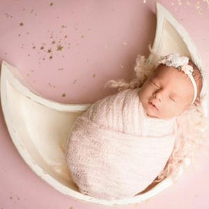 White Wooden Moon Prop – Newborn Photo Prop – Baby Photography ...