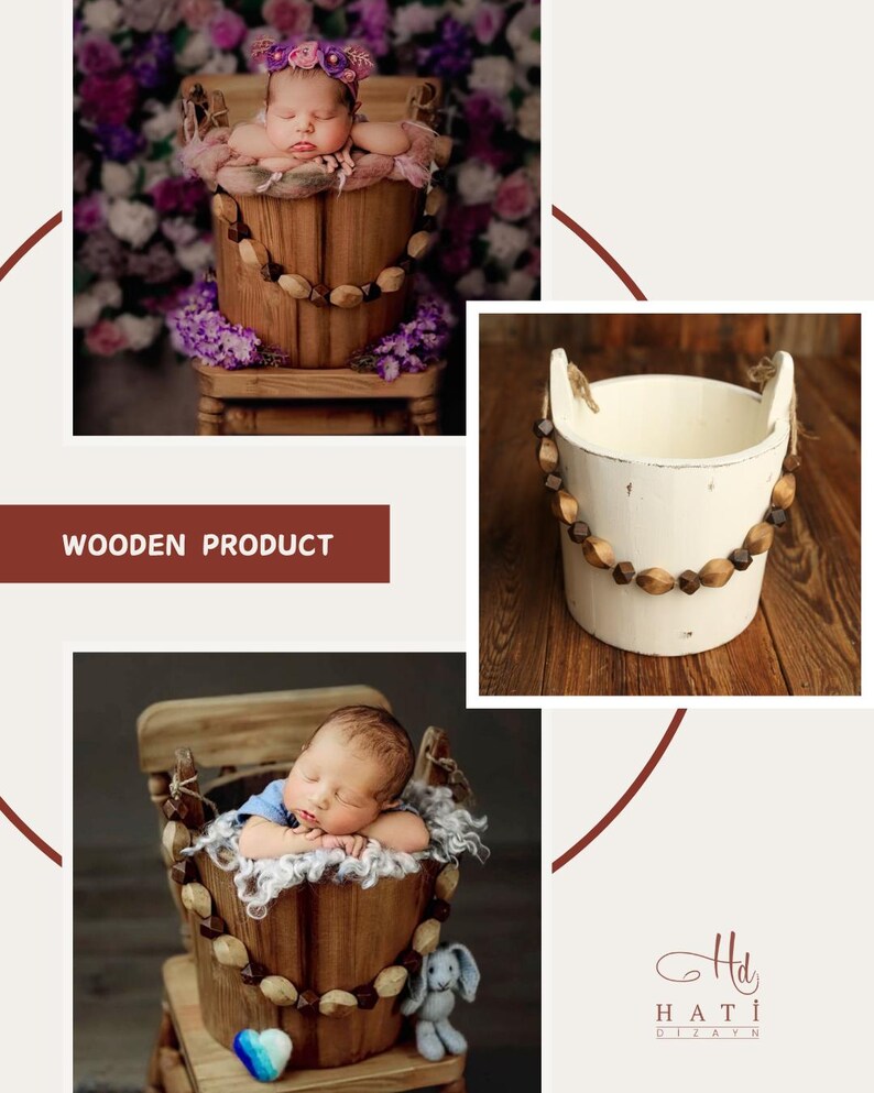 Wooden Baby Photo Prop Bucket for Newborn Photography - Etsy