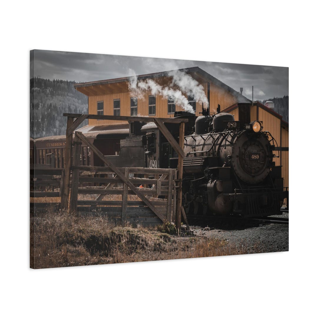 Vintage Train Canvas Wall Art, Cozy Home Decor, Train Enthusiast Gift ...