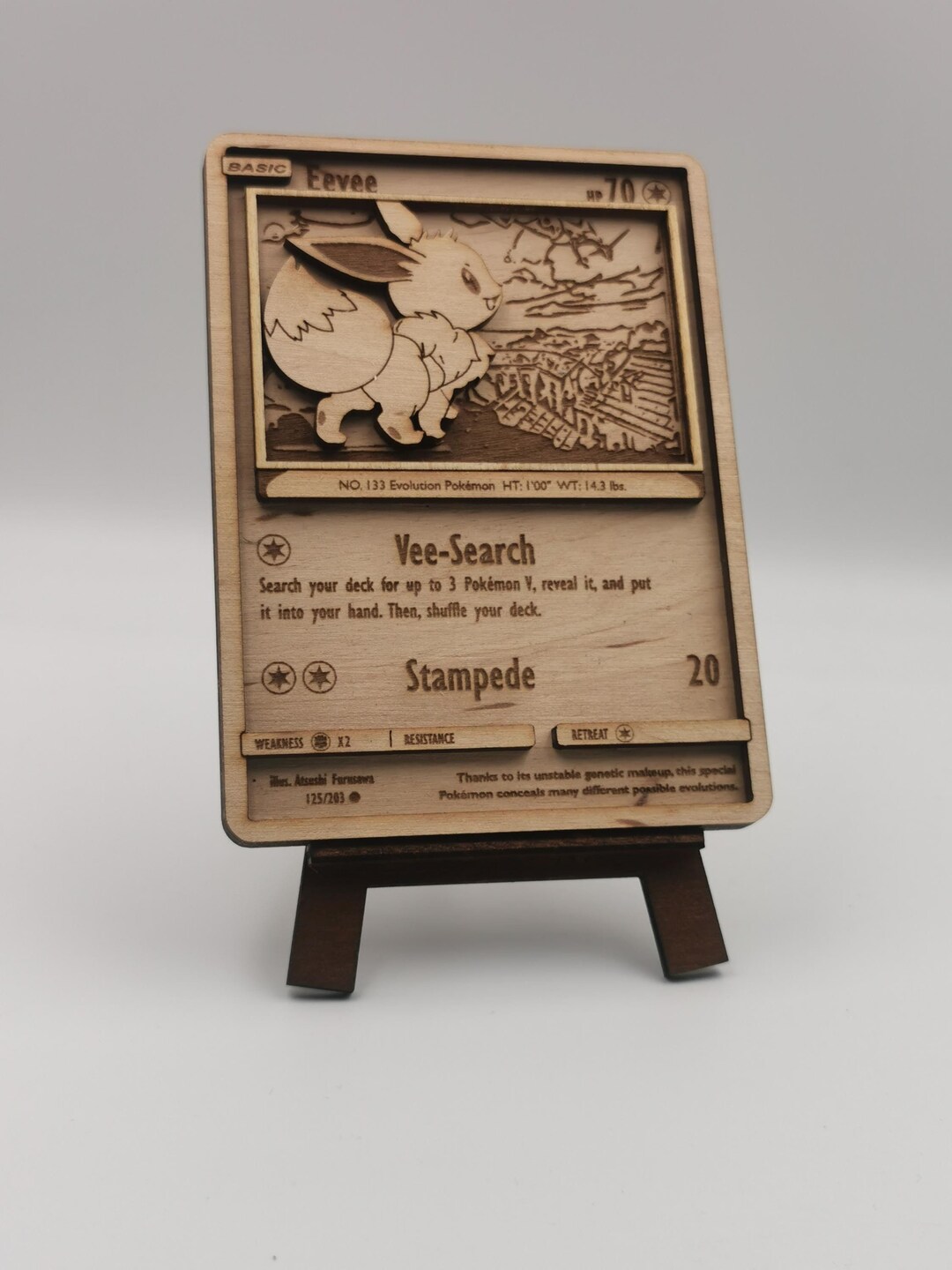 Eevee Pokémon Wooden card 133 125/203 Laser Cutter Files for Wood SVG ...