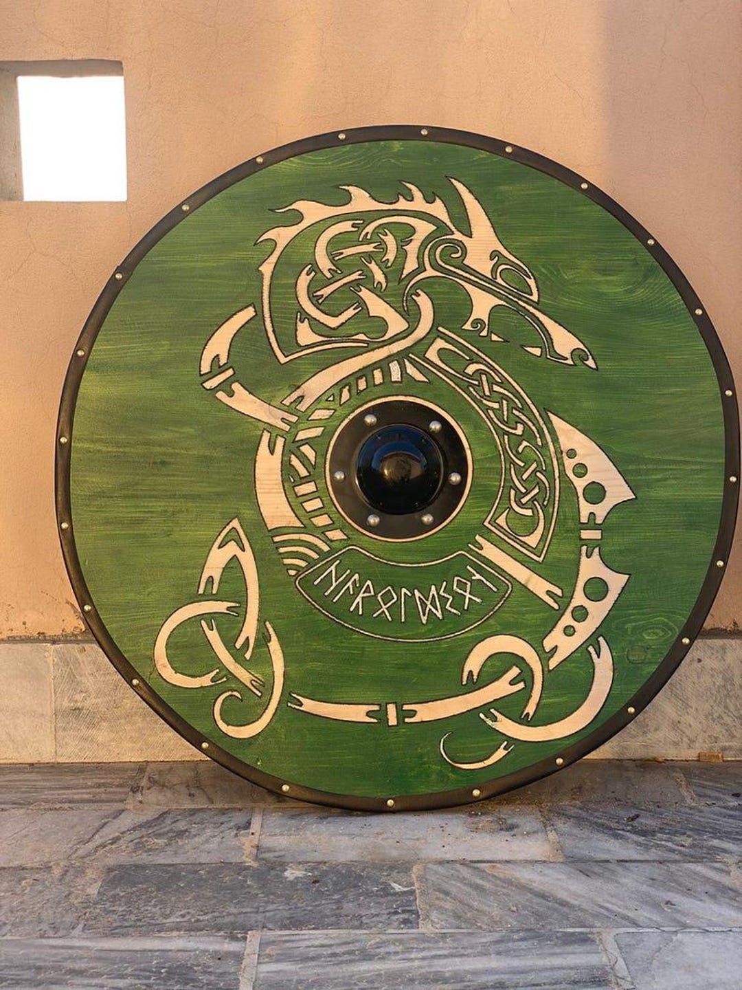 Custom Viking Shield, Medieval Round Shield, Carved Viking Gift, Wall ...