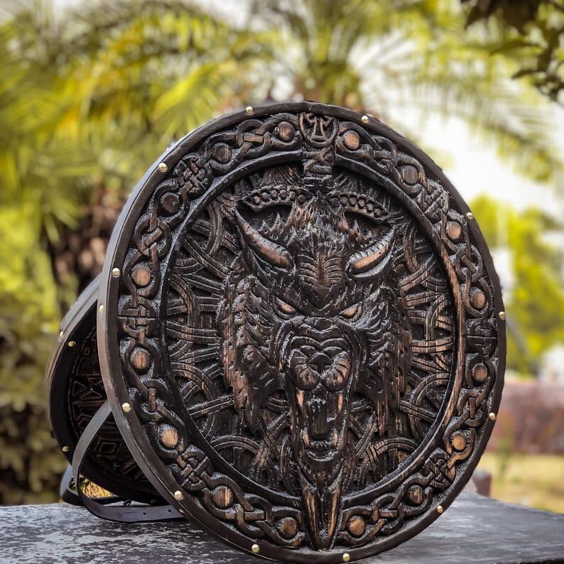Custom Norse Fenrir Shield: Viking Wolf Cosplay, Wall Decor - Etsy