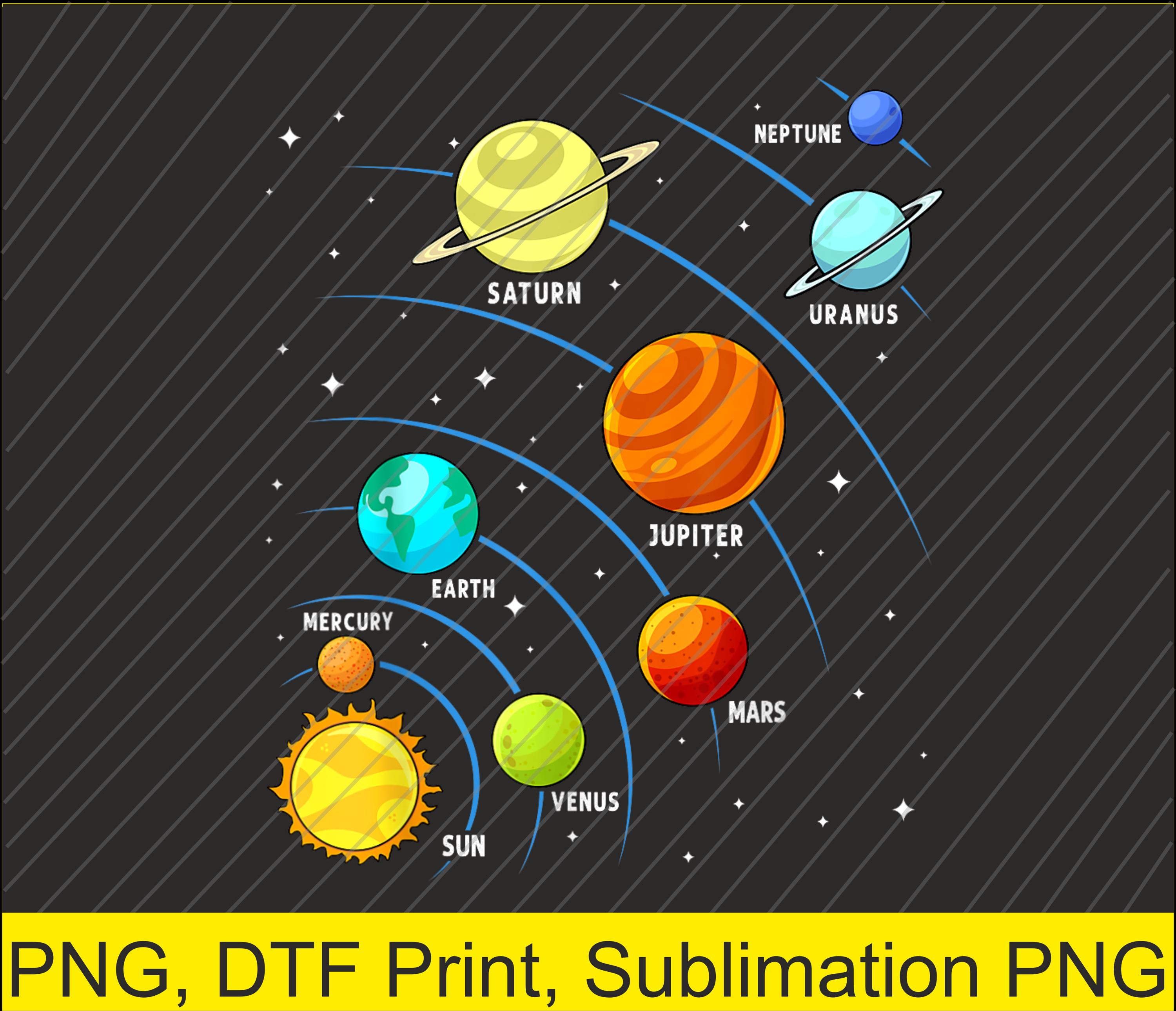 Kids Colorful Planets Solar Systems Mens Boys Space Science PNG ...