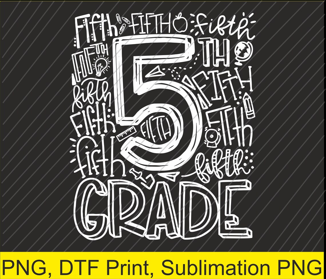 5th Grade Typography Team Fifth Grade Teacher Back to School PNG ...