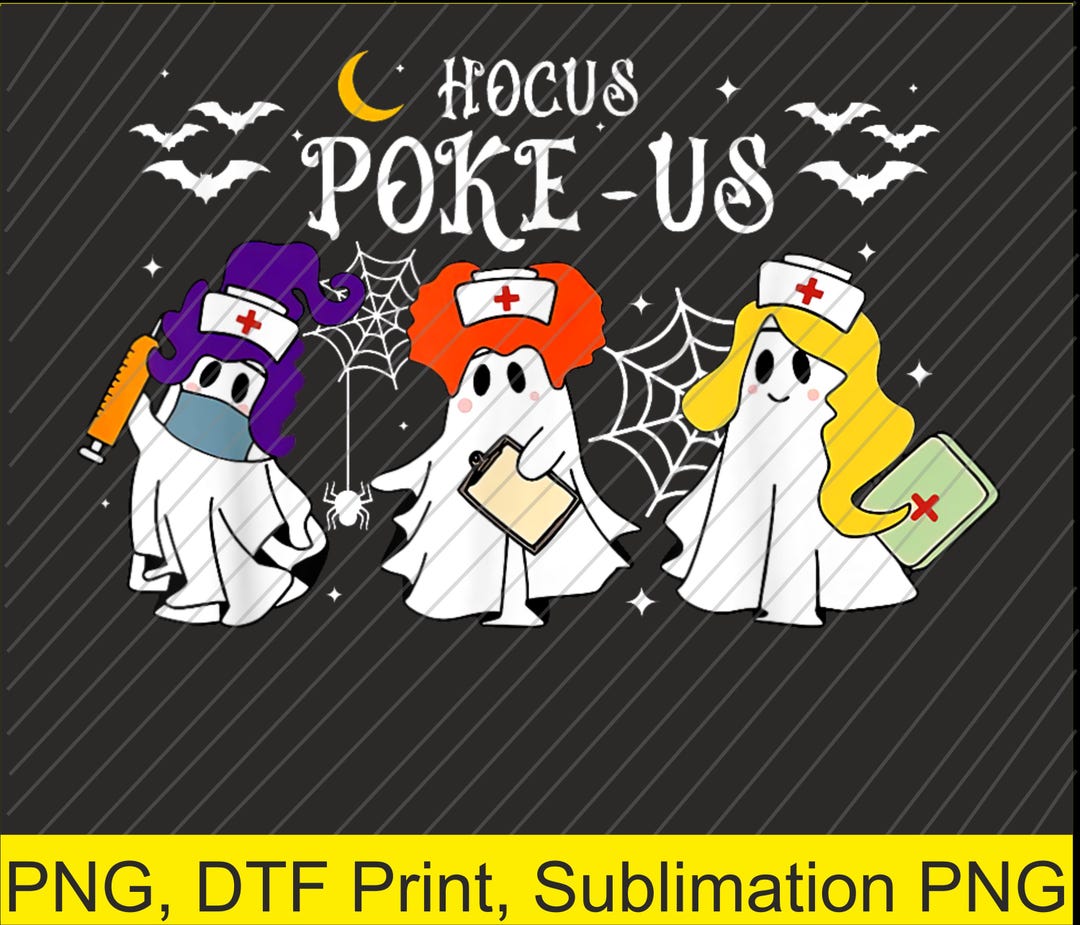 Hocus Poke-us Witch Nurse Halloween Medical Lab Tech Spooky PNG ...