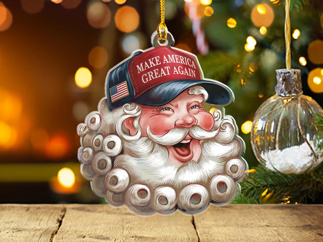 Santa MAGA Hat Ornament, American Santa Claus Christmas Tree Decor ...