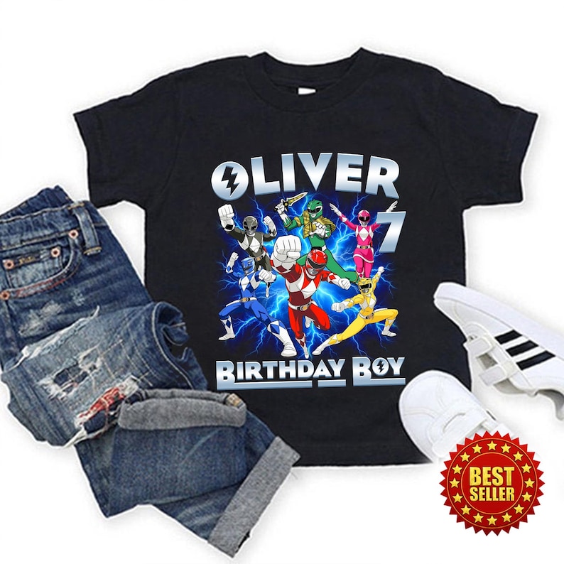 Power Ranger Birthday Shirts, Personalized Power Ranger Family Party ...