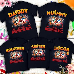 Power Ranger Birthday Shirts, Personalized Power Ranger Family Party ...