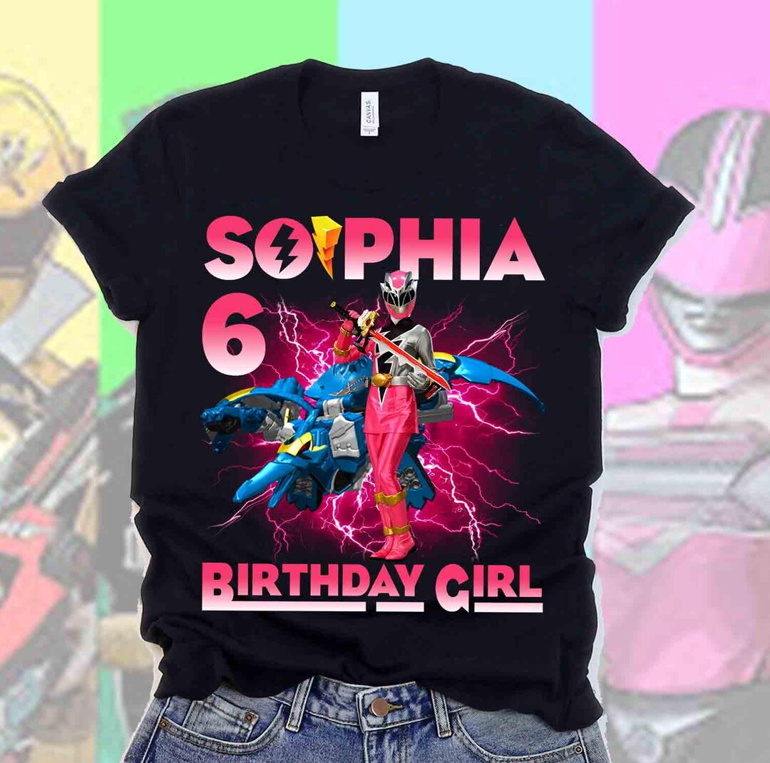 Power Ranger Birthday Girl Shirts, Personalized Power Ranger Family ...