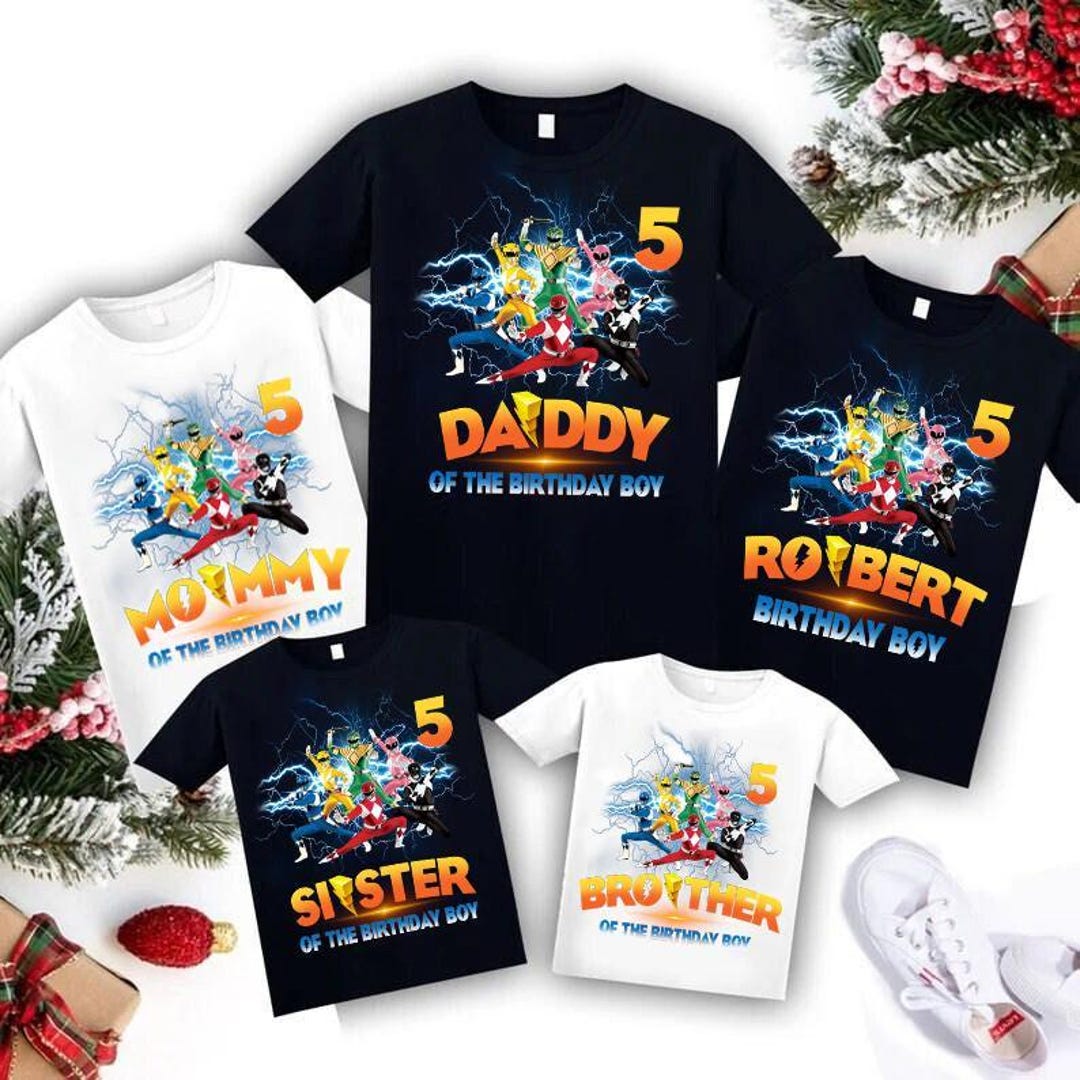 Personalized Power Rangers Birthday Shirt, Power Ranger Family Shirt ...