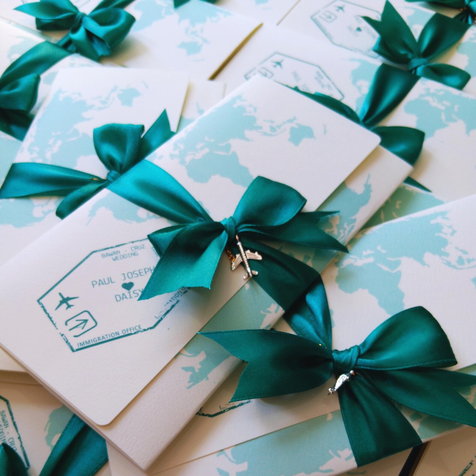 Customized Elegant Wedding Passport Invitation With Airplane Pendant ...