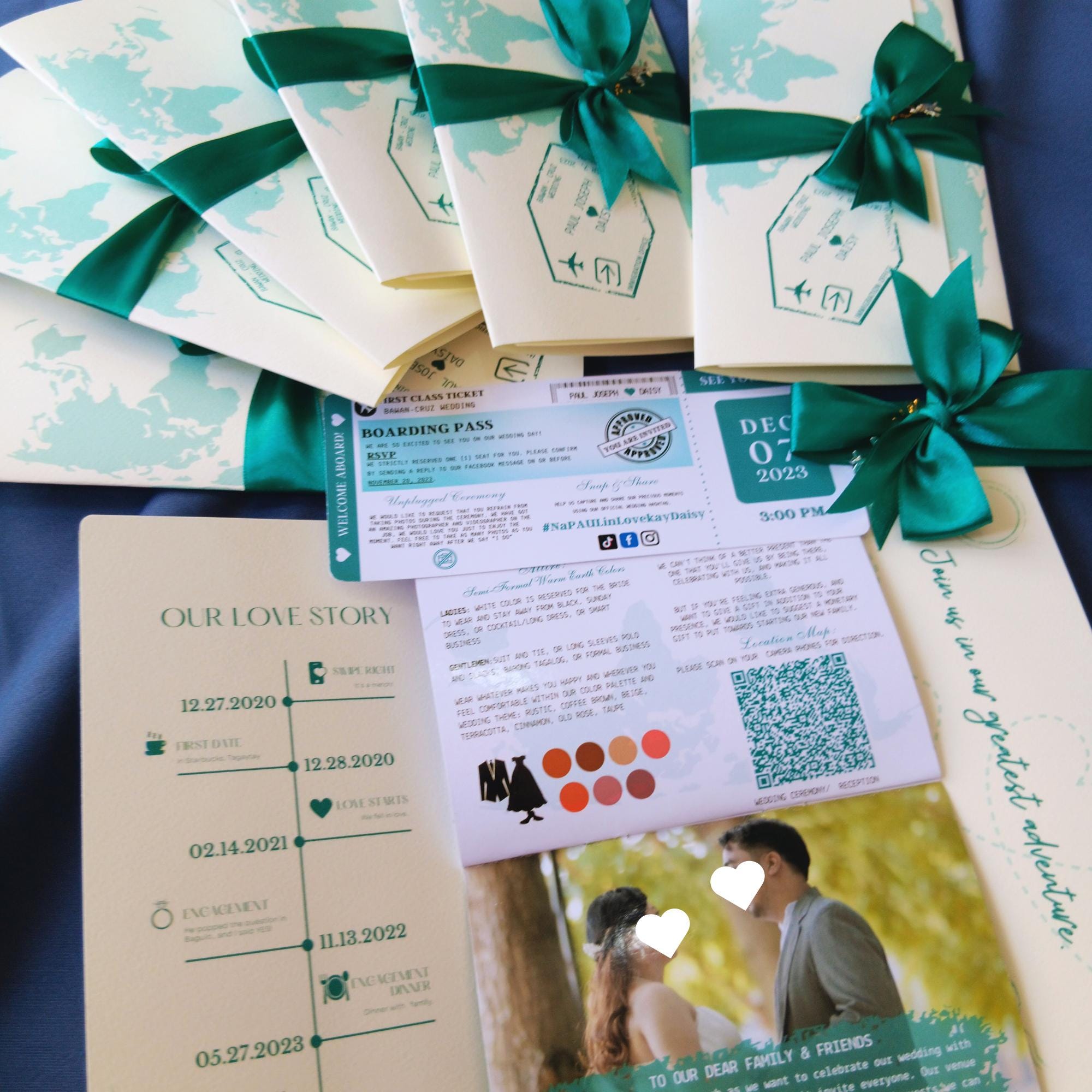 Customized Elegant Wedding Passport Invitation With Airplane Pendant ...