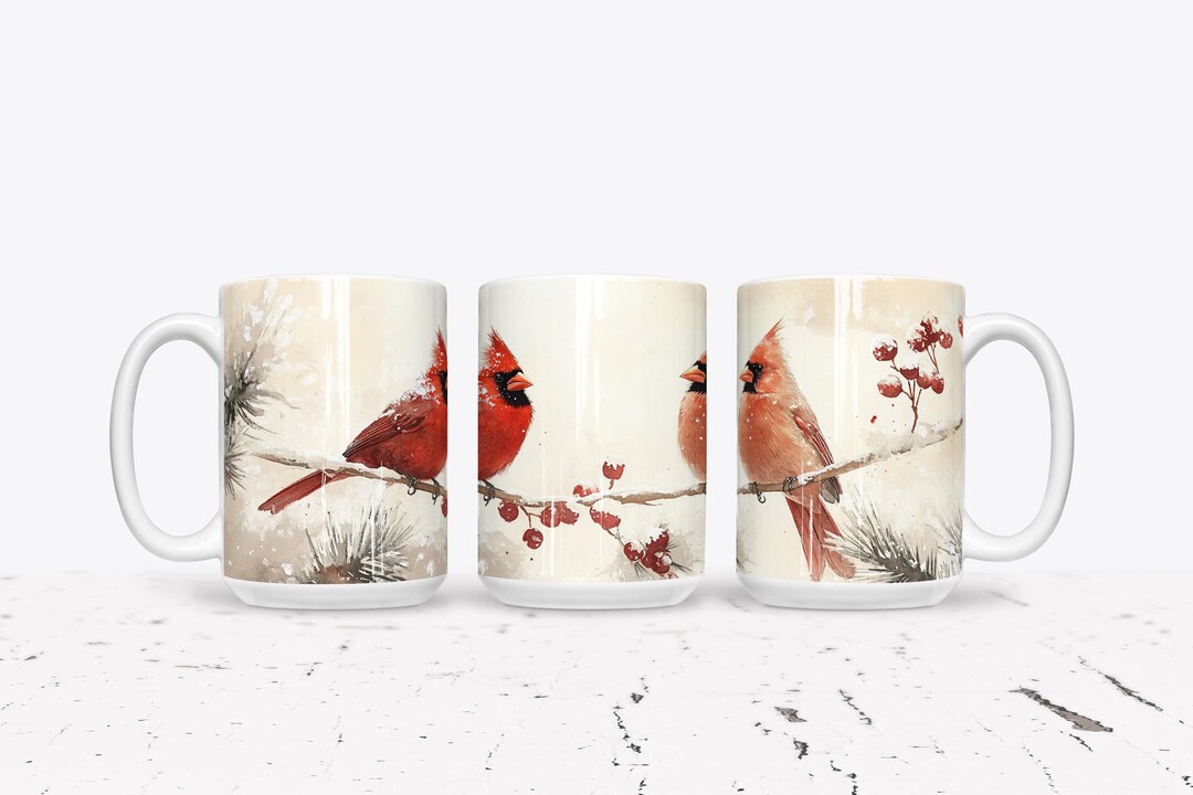 Cardinal Mug, Cardinal Gifts, Red Cardinal 11oz and 15oz Mug, Cardinal ...