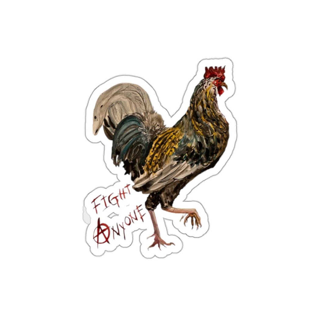 Die-cut Stickers Fight Anyone Anarchy Rooster - Etsy