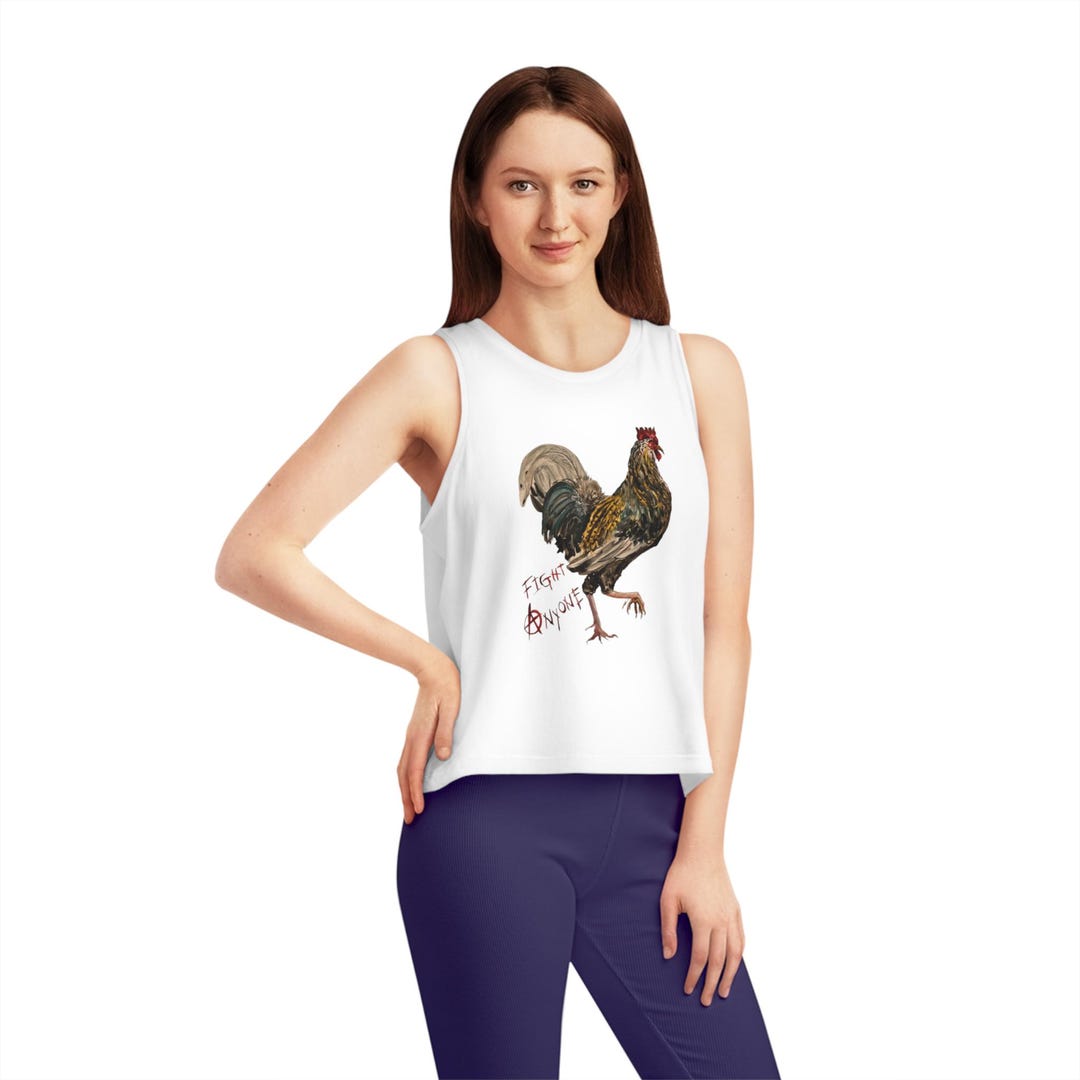 Women's Dancer Cropped Tank Top Fight Anyone Rooster Anarchy Rooster - Etsy