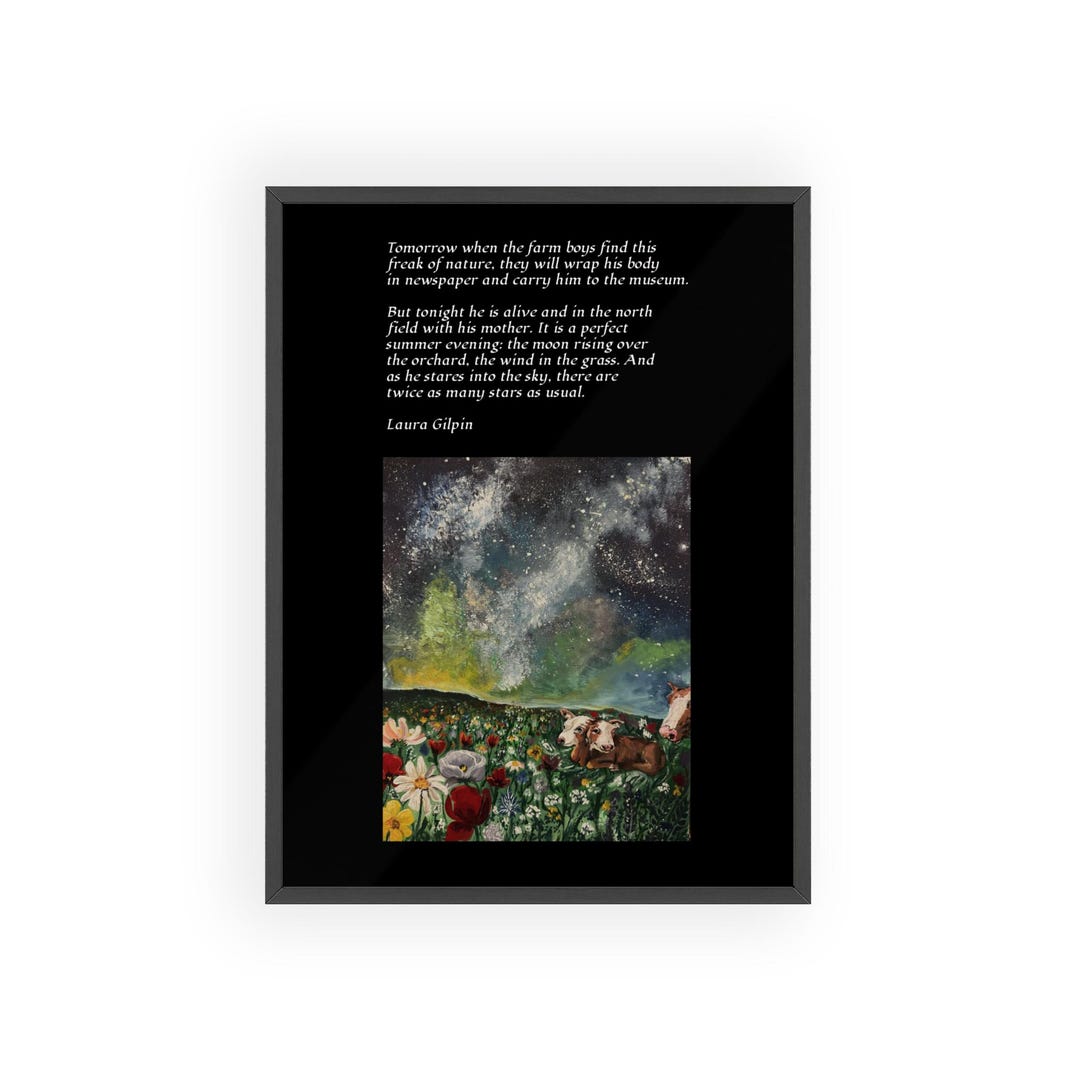 Two-headed Calf Poem and Art Framed Poster - Home Decor, Poetry ...