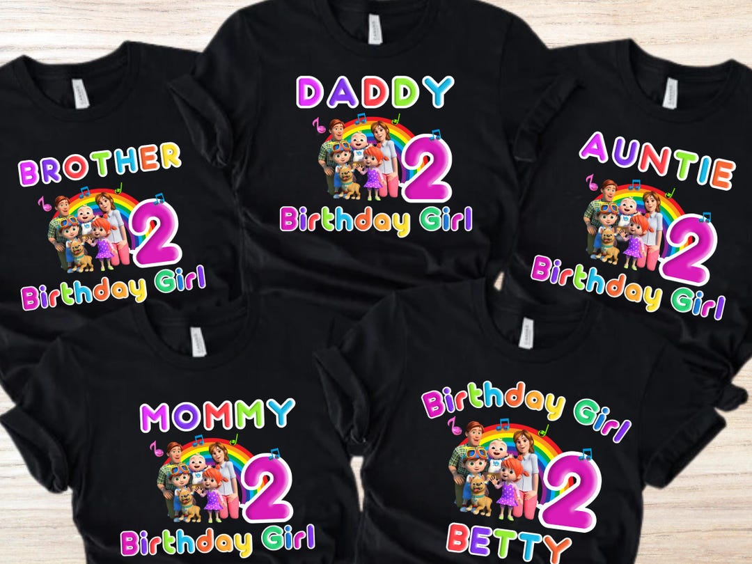 Personalized Birthday Toddler T-shirt, Family Matching Birthday Shirts, Cocomelonbirthday T ...