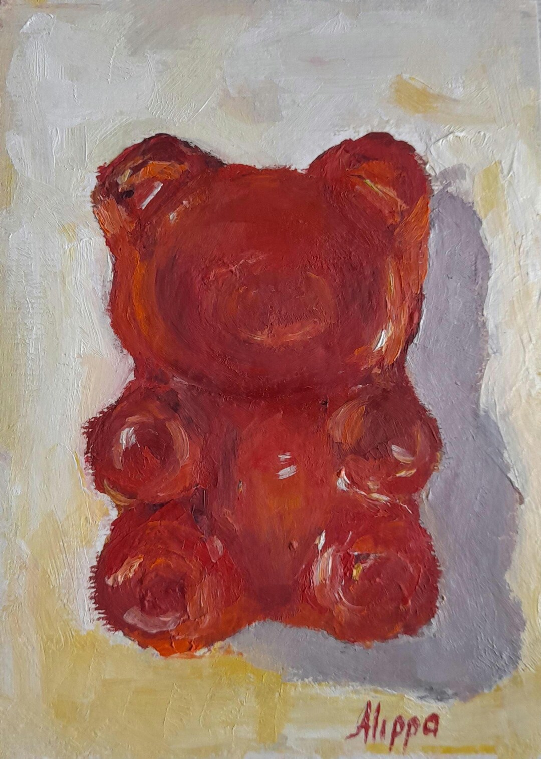Gummy Bear Painting Small Painting Original Oil Painting Gummy Bear ...