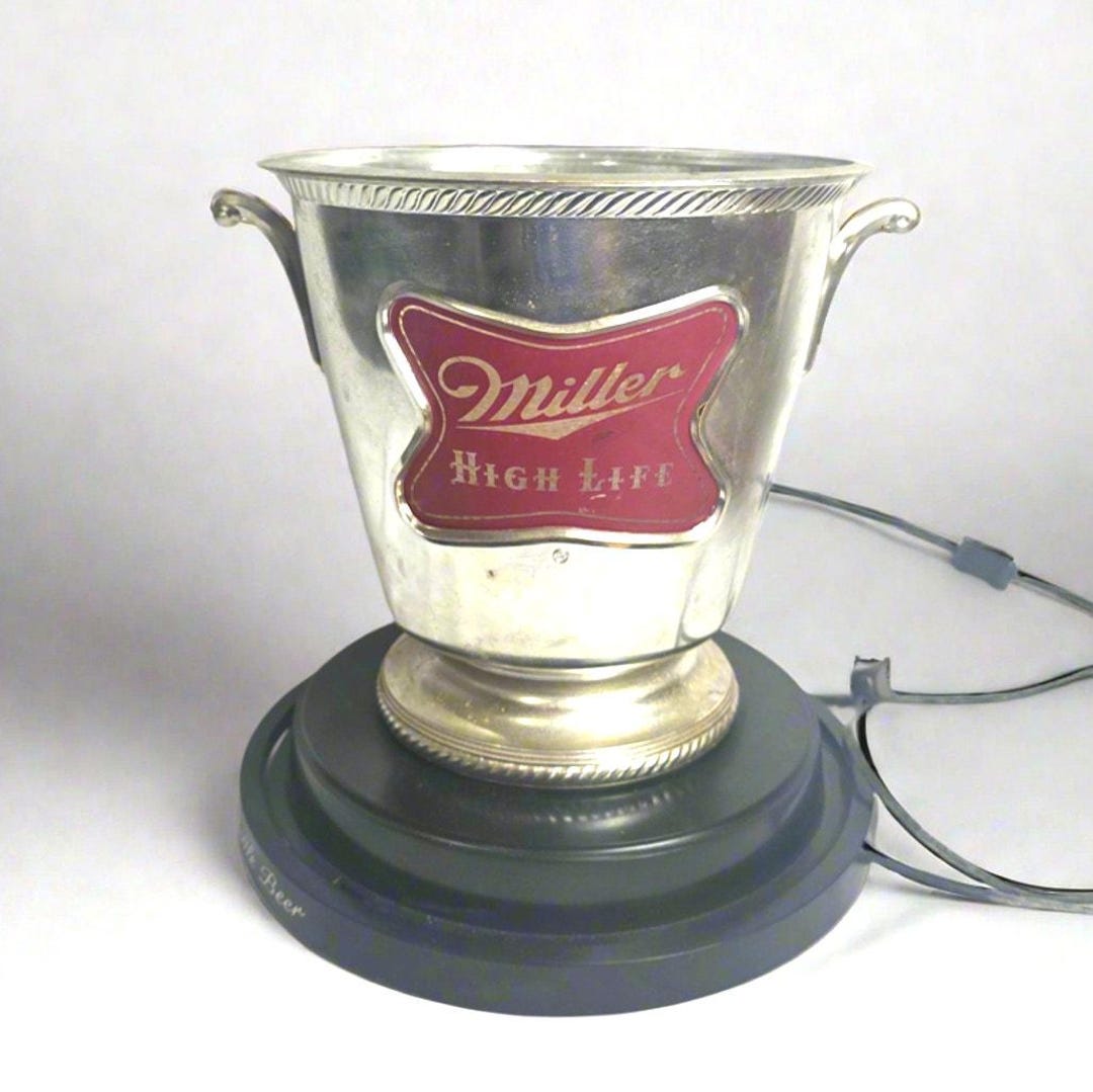 Vintage Retro Miller High Life Beer Bucket Man Cave Bar Table Lamp - Etsy