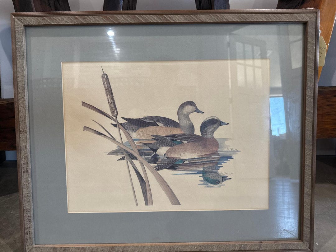Vintage Jim Bonner Wildlife Duck With Mate Matted Framed Print - Etsy