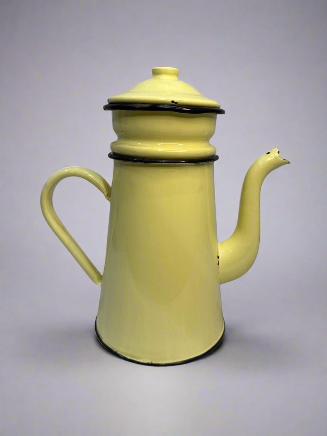 Vintage 1940's French Enamelware Yellow Biggin Coffee Pot Percolator - Etsy