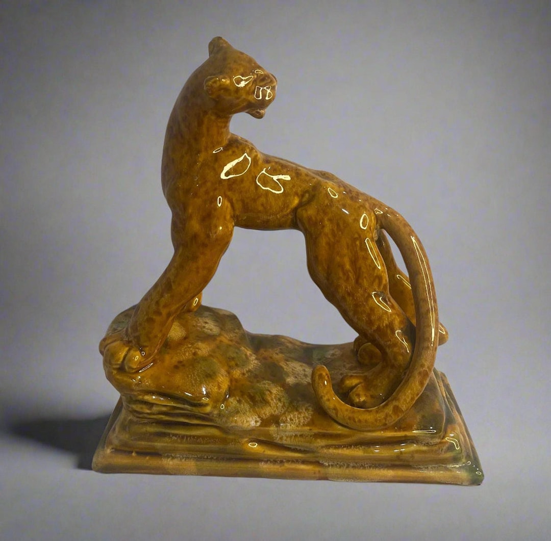 Vintage Mid-century Modern MCM Royal Haeger Pottery Amber Panther ...