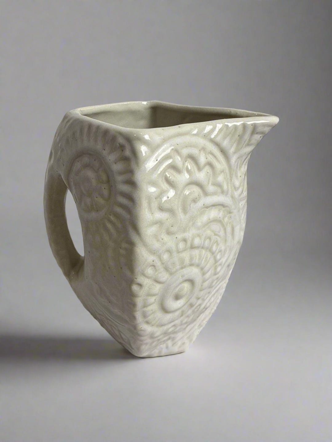 Vintage Niloak Pottery Embossed Floral Ceramic Cream Pitcher - Etsy