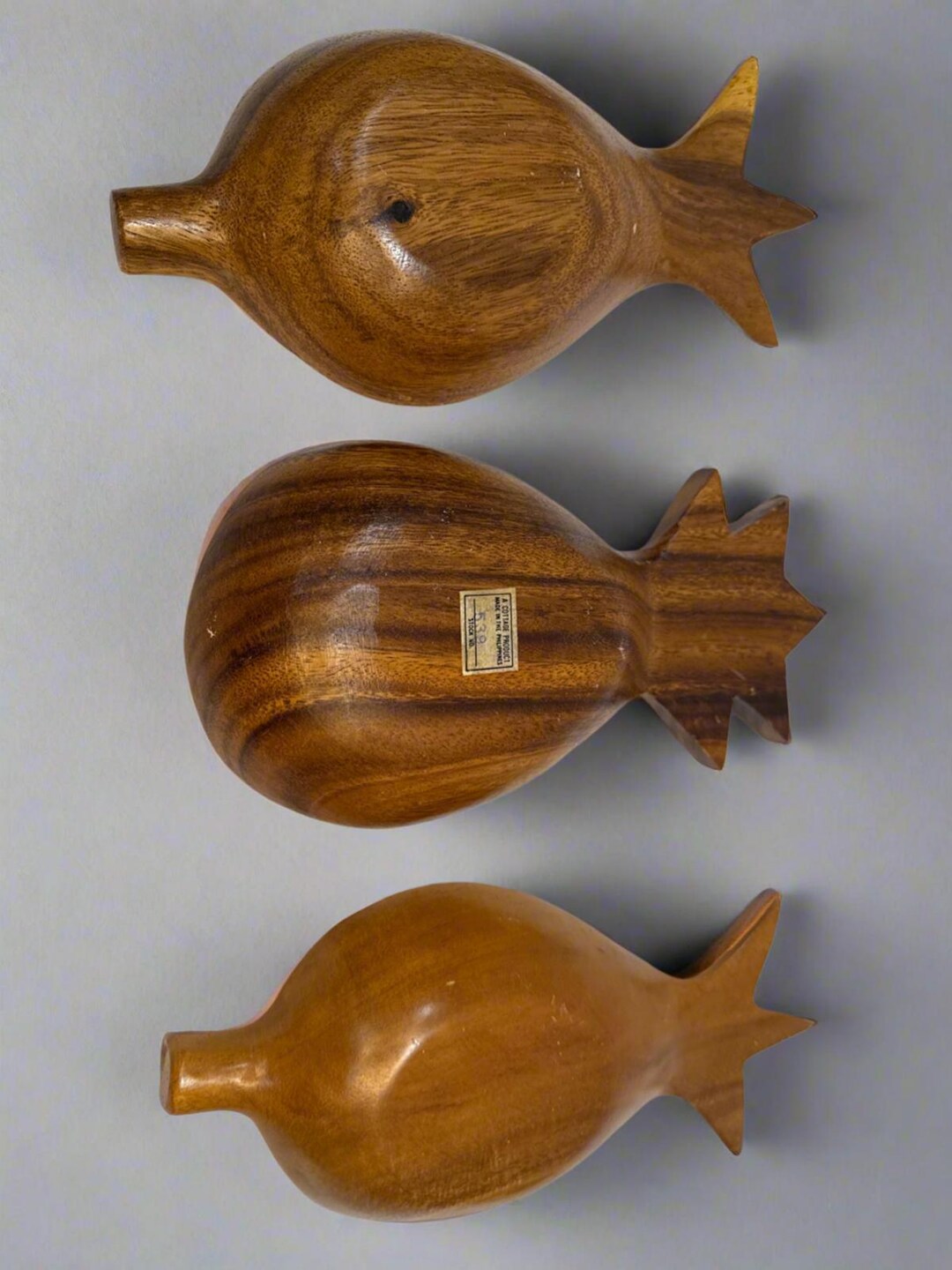 Vintage Monkey Pod Wooden Pineapple Shaped Bowl Set of 3 - Etsy