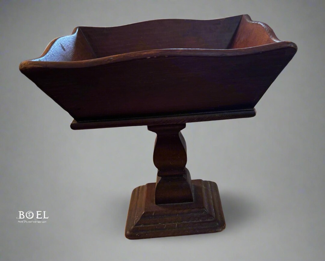 Vintage Wooden Pedestal Trinket Fruit Treen Bowl - Etsy