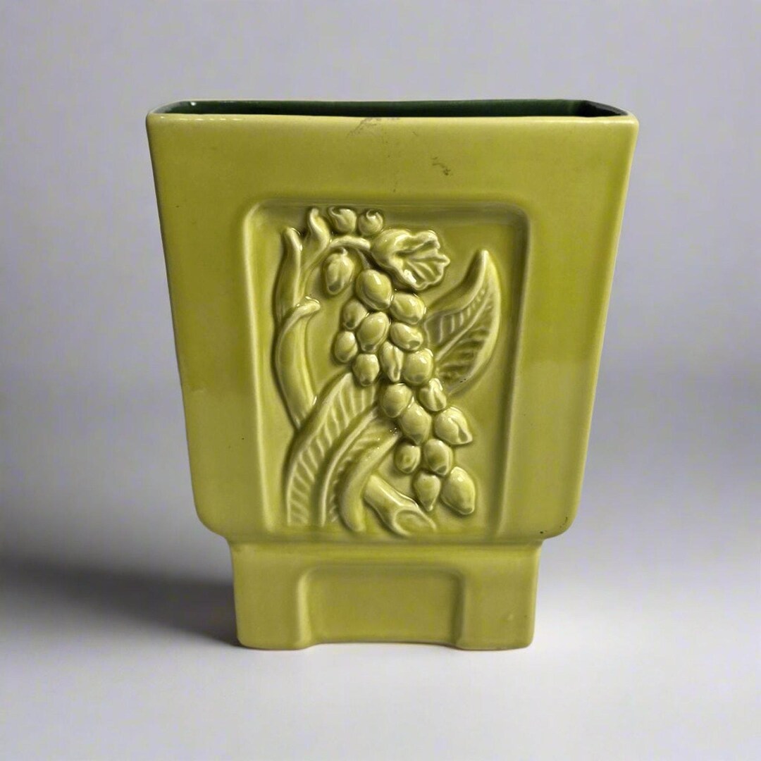 Vintage MCM Mid-century Red Wing Chartreuse Rectangular Planter - Etsy