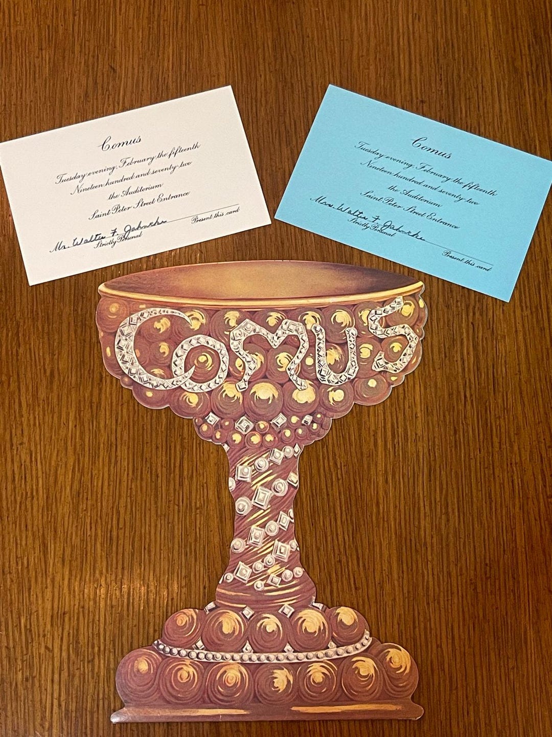 Vintage 1972 Mystick Krewe of Comus Mardi Gras Carnival Ball Invitation ...