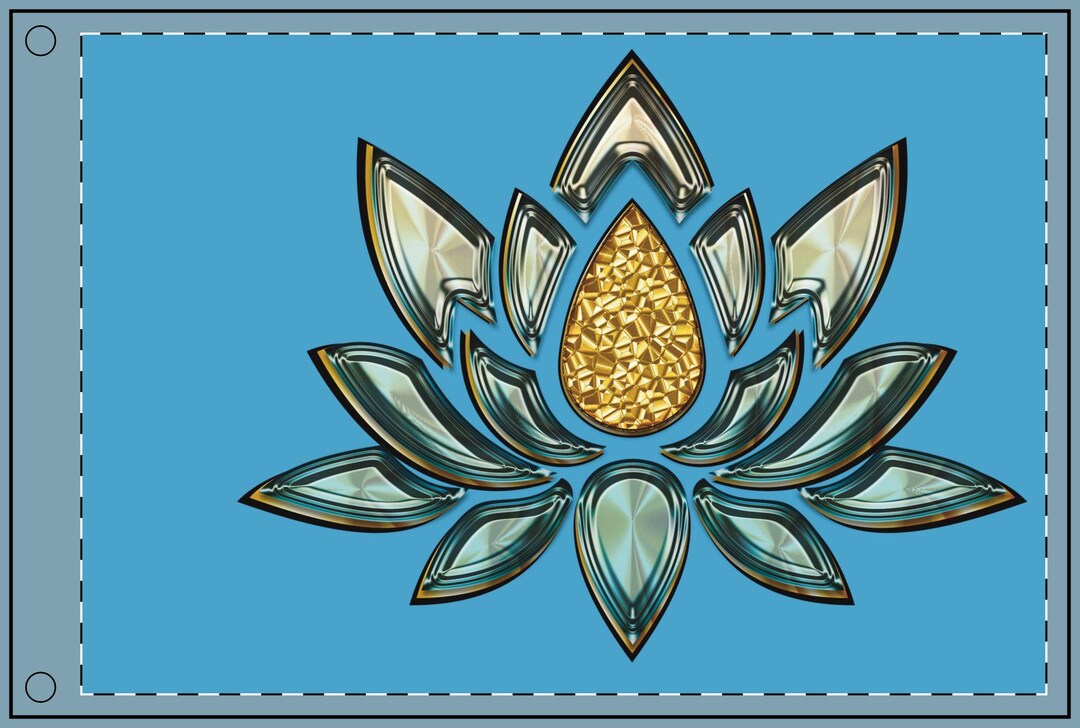 Lotus - Symbol of Hope & Transformation - Double Sided Blue Flag - Etsy