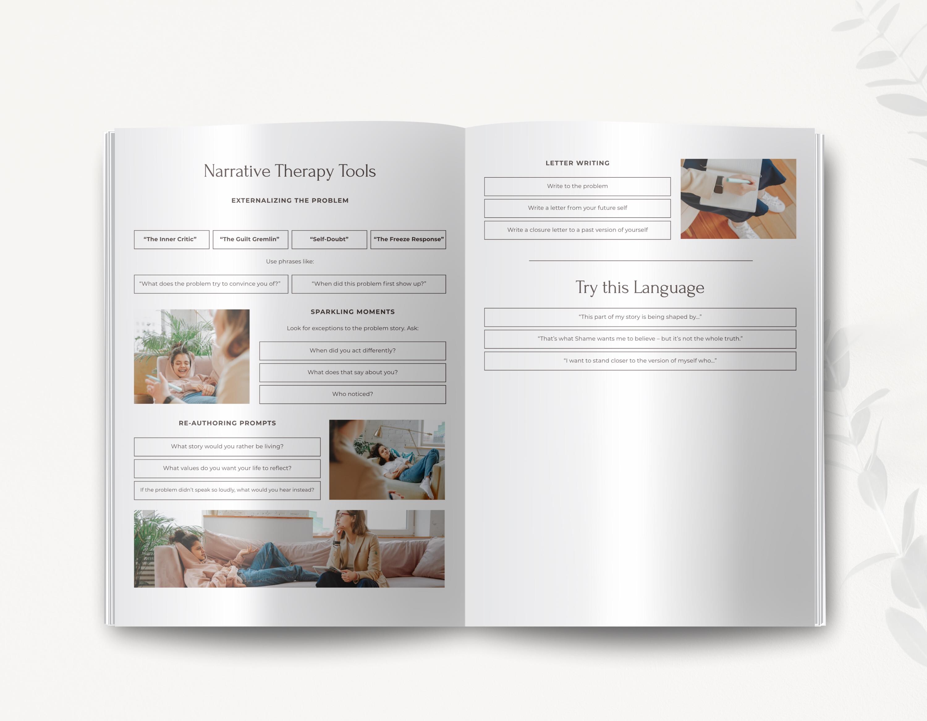 Narrative Therapy Cheat Sheet PDF | Counseling Techniques Guide ...