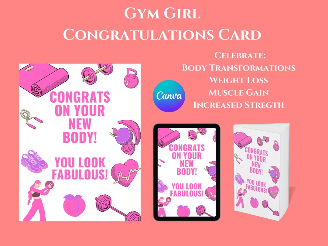 Congratulations Card for Gym Girls - Etsy
