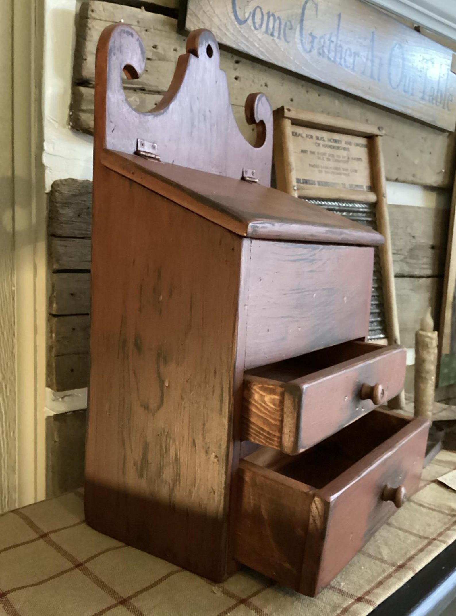 Handmade Sitting/hanging Candle Box Reproduction | Vintage Aesthetic - Etsy