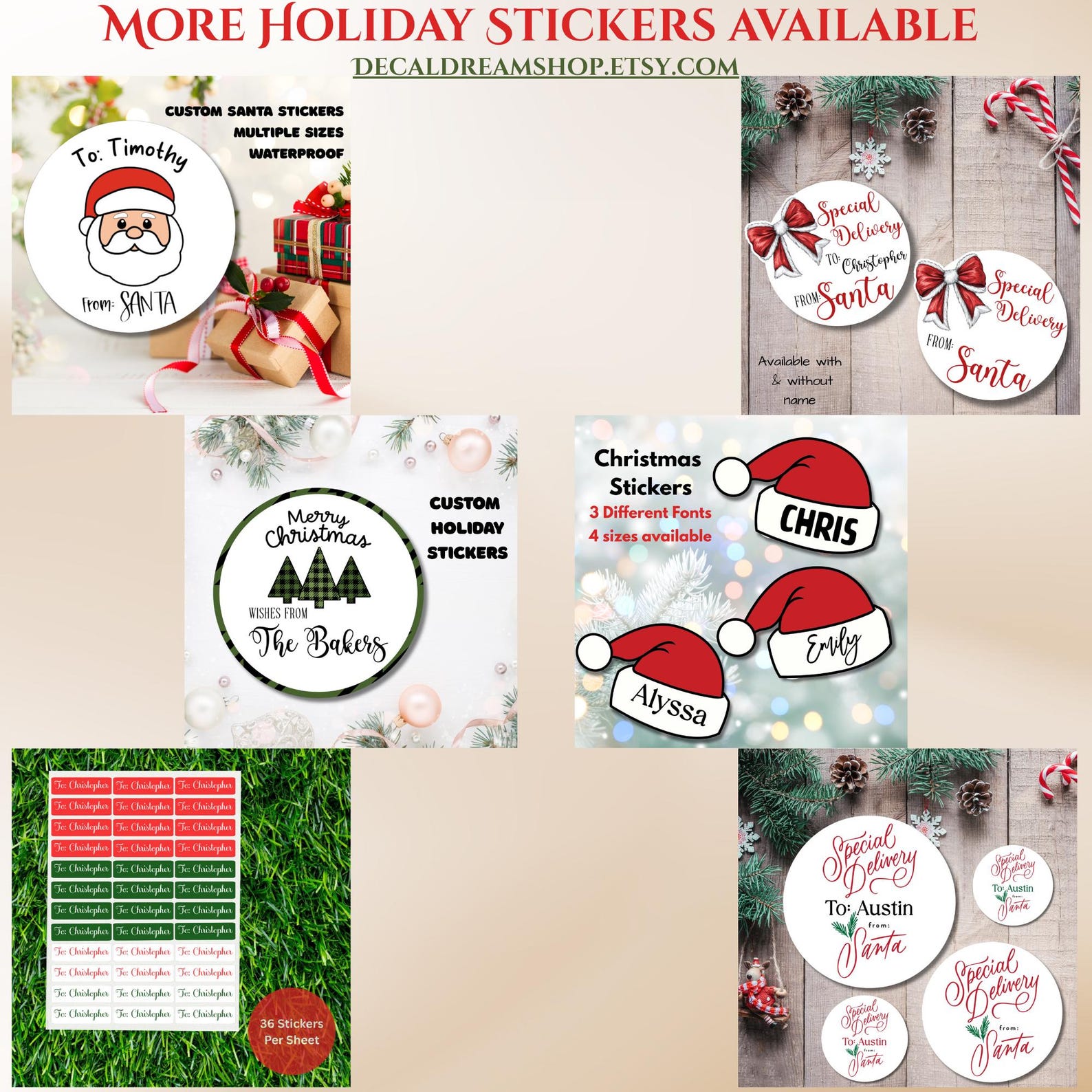 Personalized Christmas Gift Stickers - Name Stickers - Holiday Labels ...