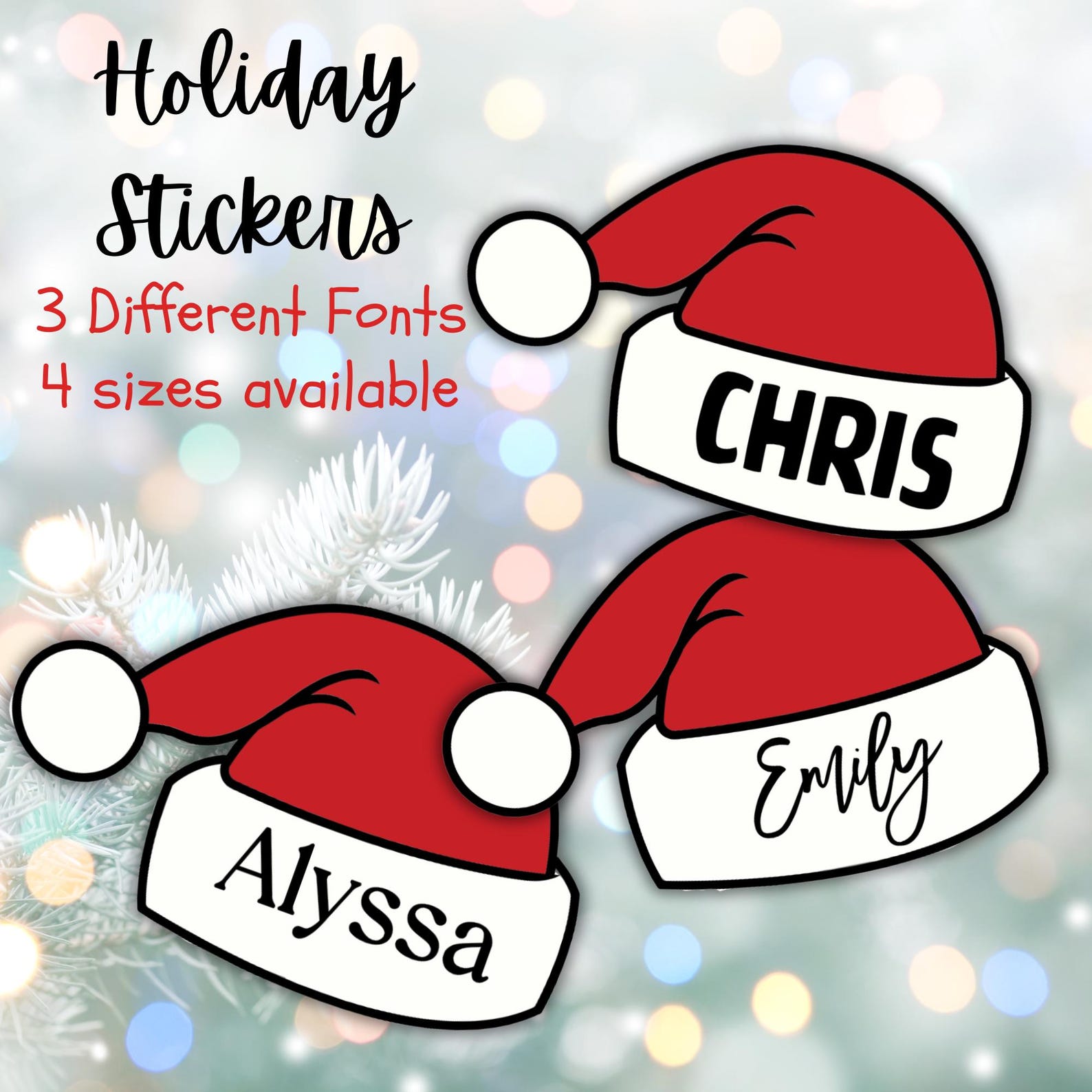 Personalized Christmas Gift Stickers - Name Stickers - Holiday Labels ...