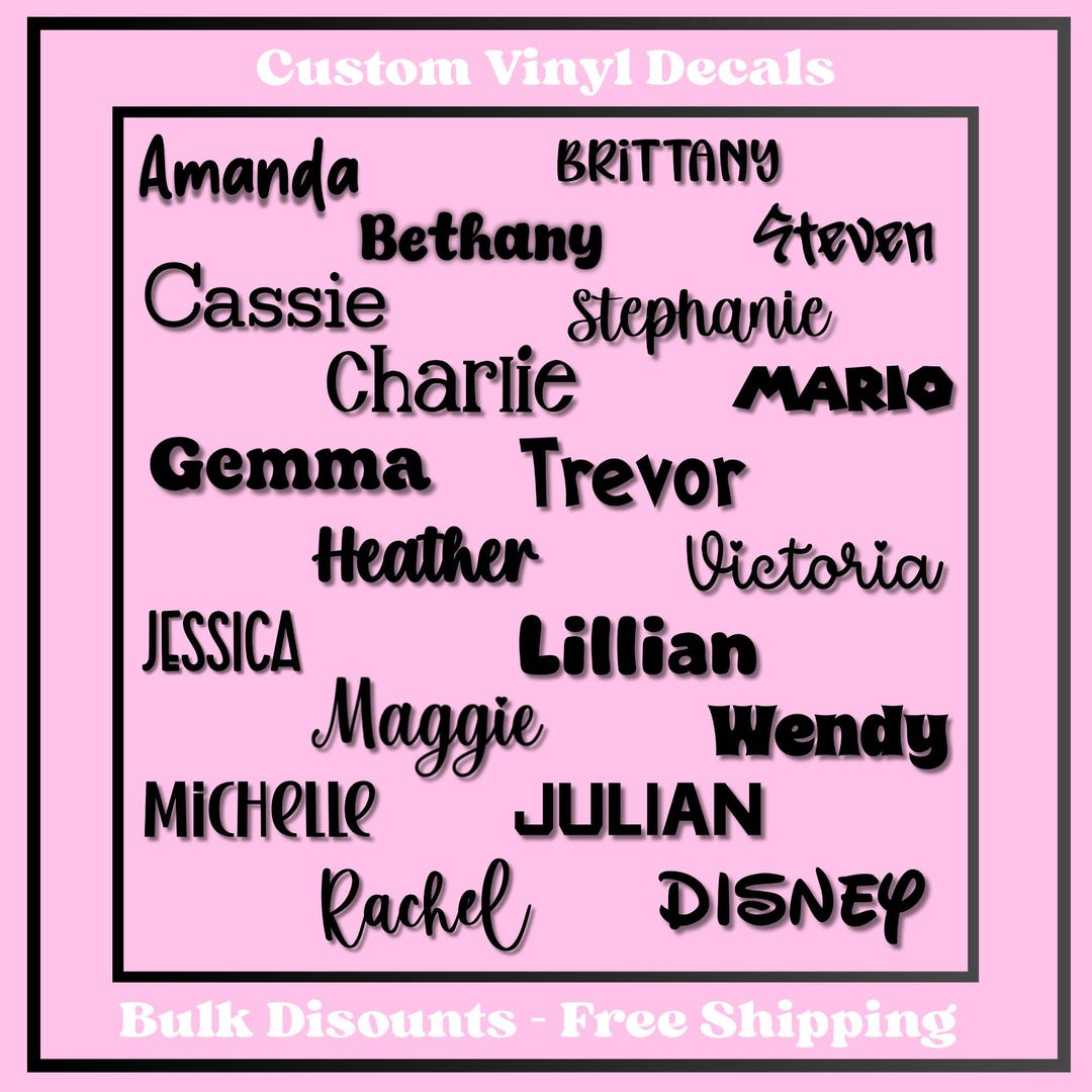 Custom Vinyl Name Decals: Personalized Stickers for Cups, Yeti ...