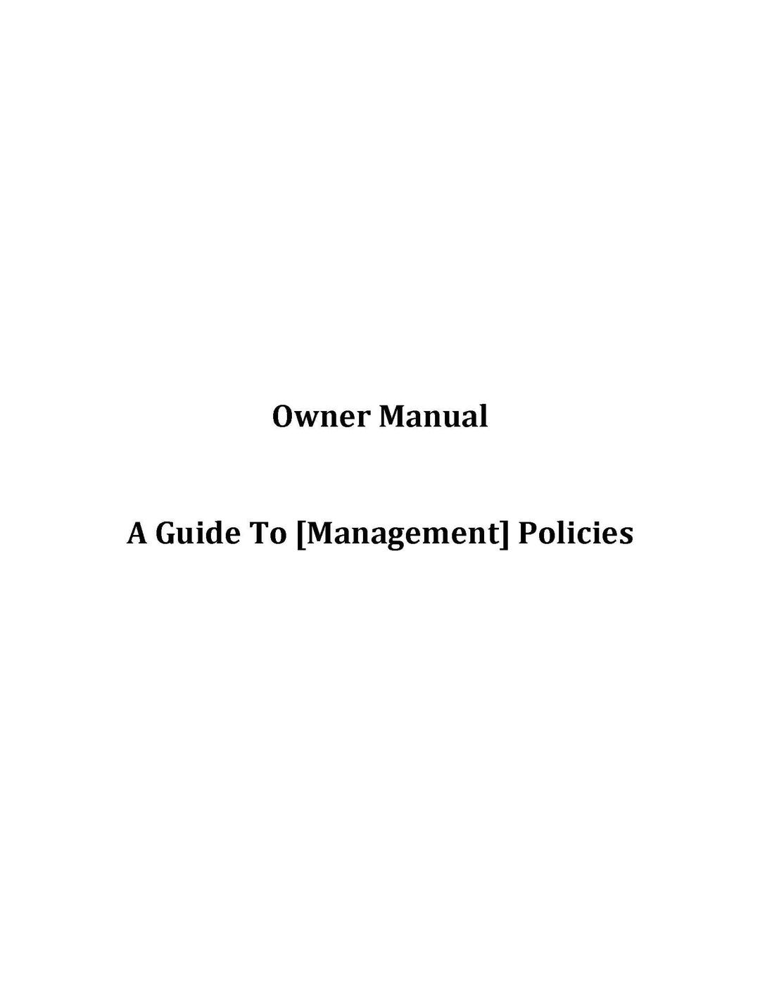 Property Management Owner Manual Template | Editable Real Estate Guide ...