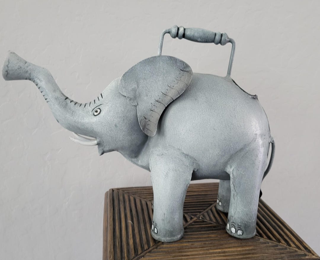 Adorable Vintage Elephant Watering Can Metal Functional Indoor Outdoor ...
