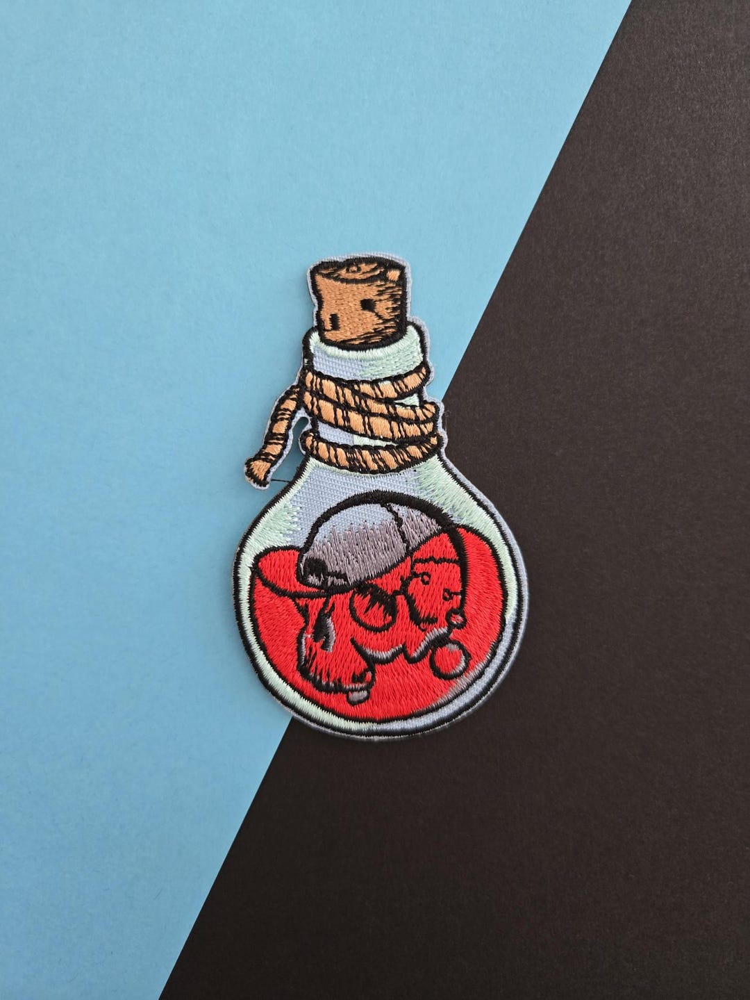 Skull Red Potion Embroidered Iron on Patch: Edgy Halloween Applique - Etsy