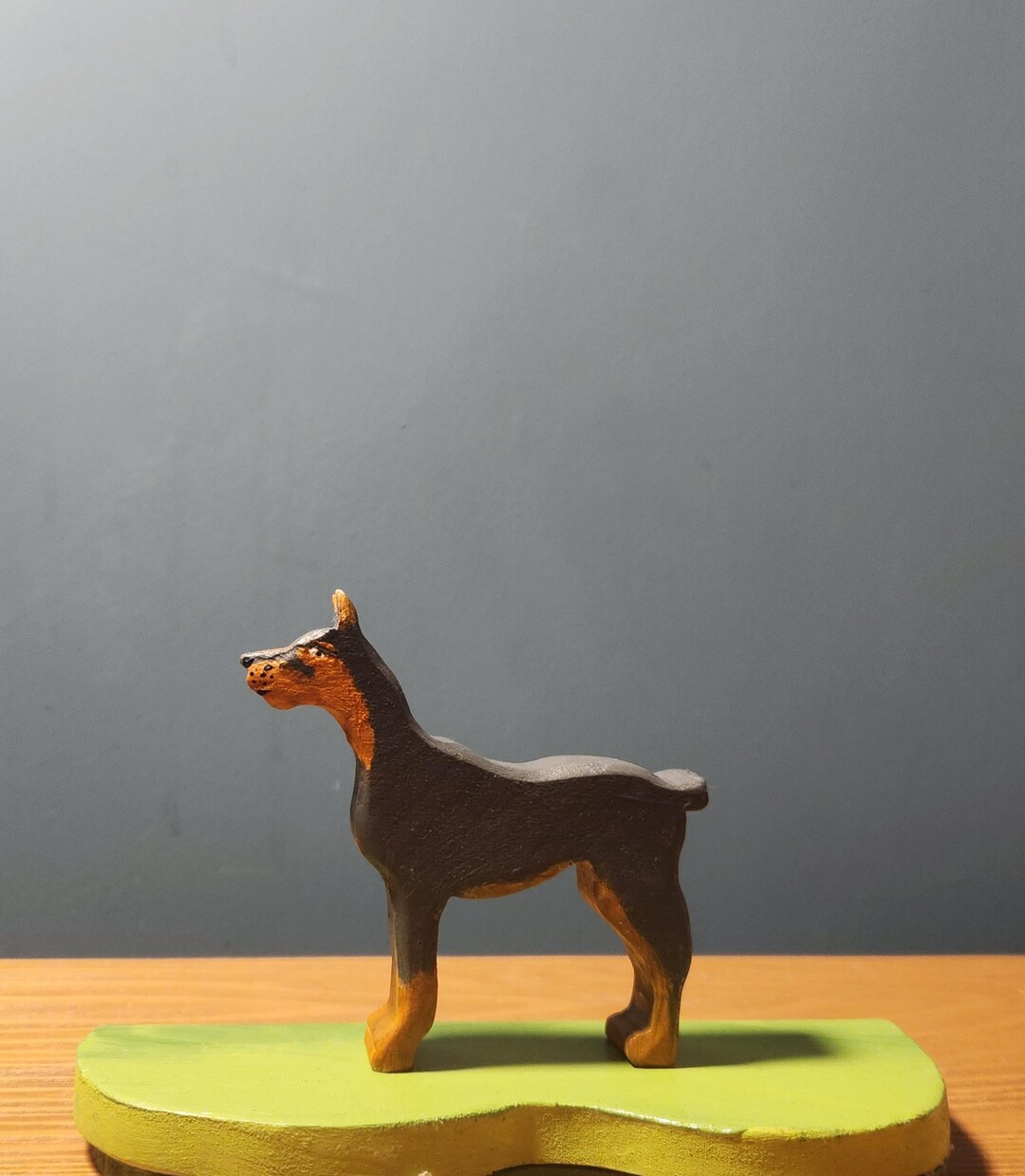 Wooden Dog, Rustic Dog Figurine, Eco-friendly Pet Toy, Wooden Doberman ...