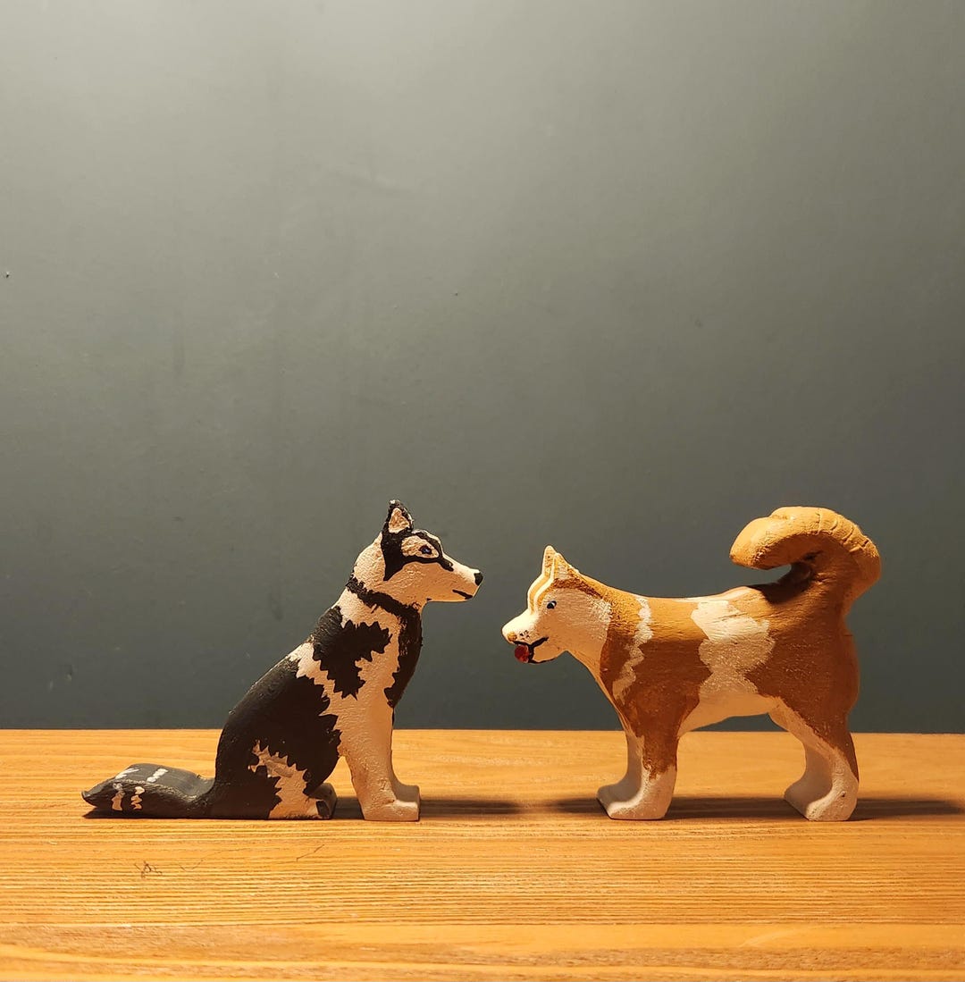 Wooden Dog Figurine, Wooden Husky Toy, Eco Friendly Pet Toy, Gift for ...