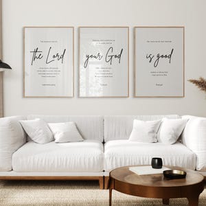 The Lord Your God is Good Canvas Poster Wall Art Set of 3, Bible Verses ...