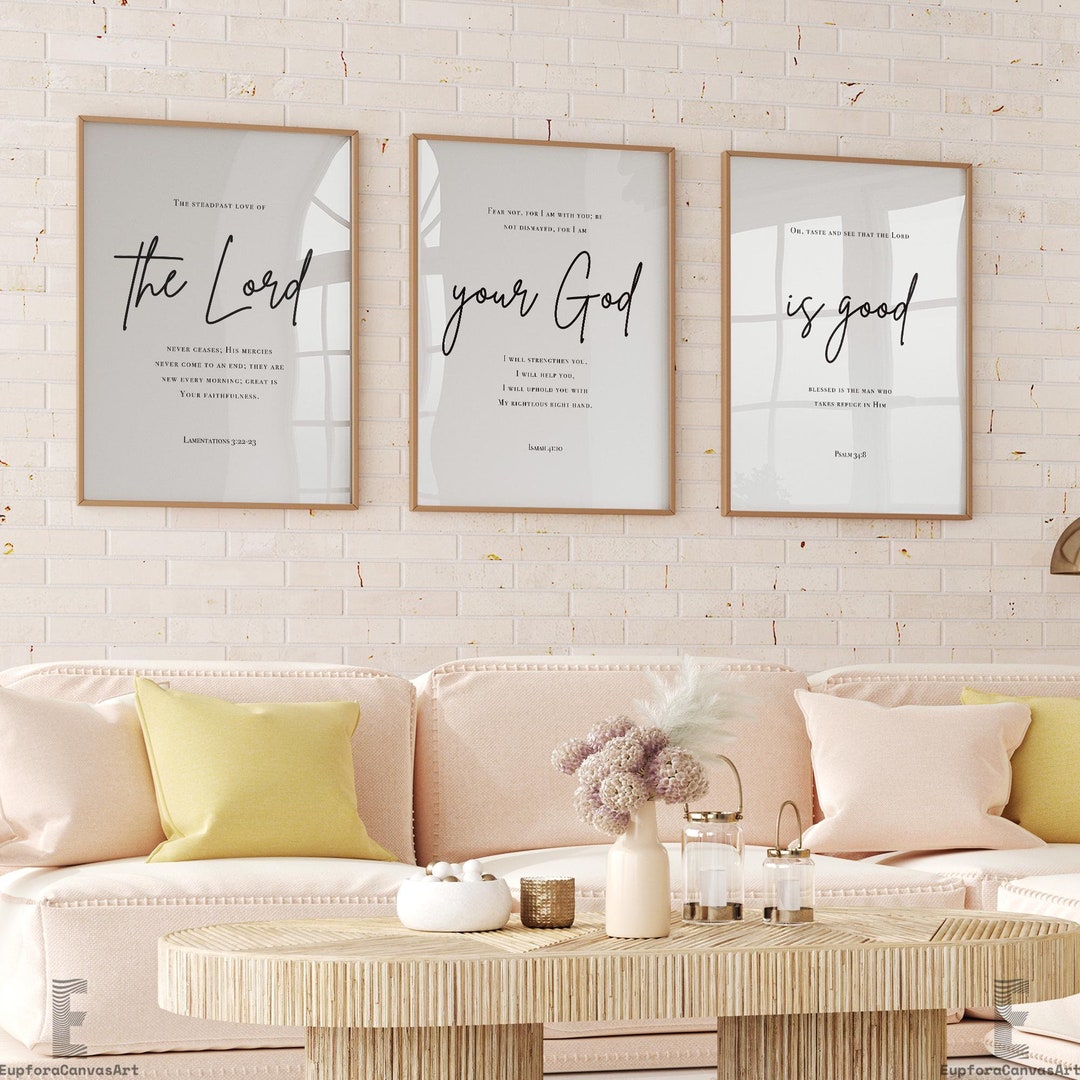 Eupfora the Lord Your God is Good Canvas Wall Art Set of 3, Bible ...