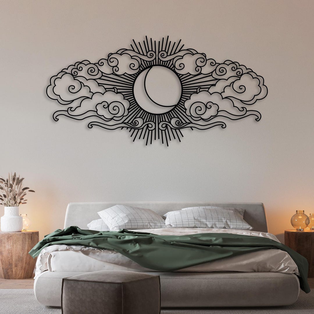 Metal Sun Cloud Wall Decor, Sun Beam Wall Hanging, Home Gift, Sunrise ...