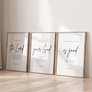 The Lord Your God is Good Canvas Poster Wall Art Set of 3, Bible Verses ...