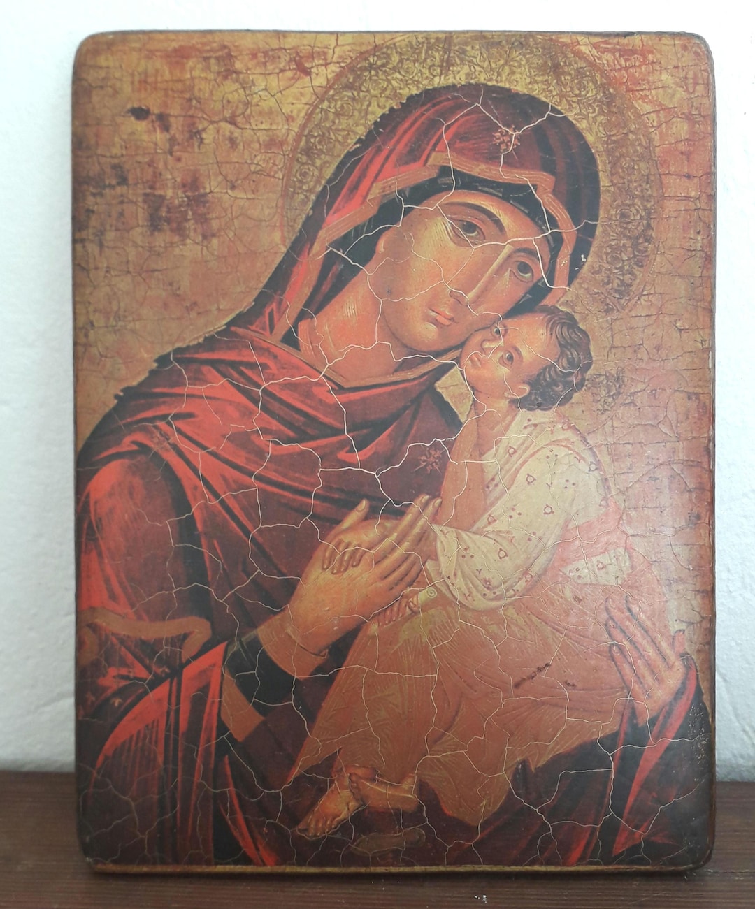 Byzantine Icon Virgin Mary Merciful Eleousa Monastery Decani Yugoslavia ...